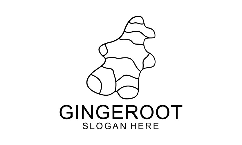 Ginger root logo round linear Royalty Free Vector Image