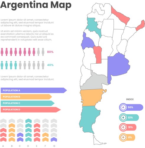 Hand drawn argentina map infographic Royalty Free Vector