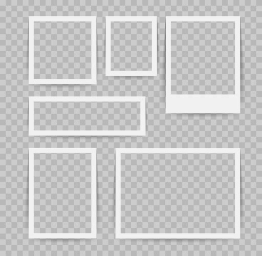 Retro photo frame with shadows Royalty Free Vector Image