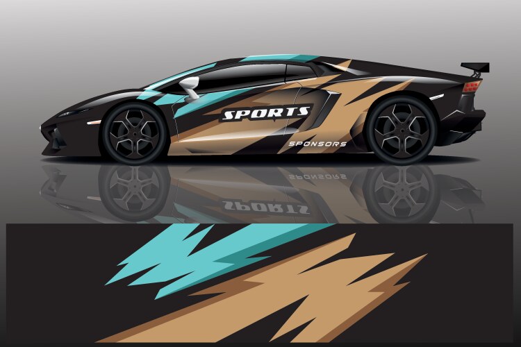 Racing car sticker design modern stickers Vector Image