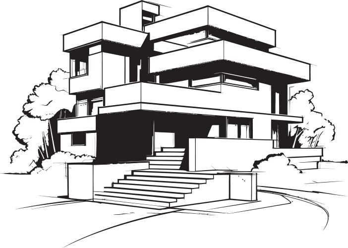 Architectural Drawing Building Elevation Plan Vector Images (over 180)