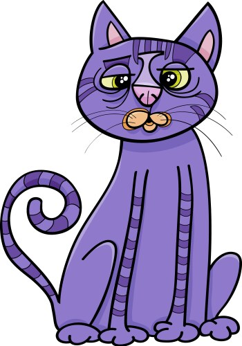 Cartoon cat tangled in yarn Royalty Free Vector Image