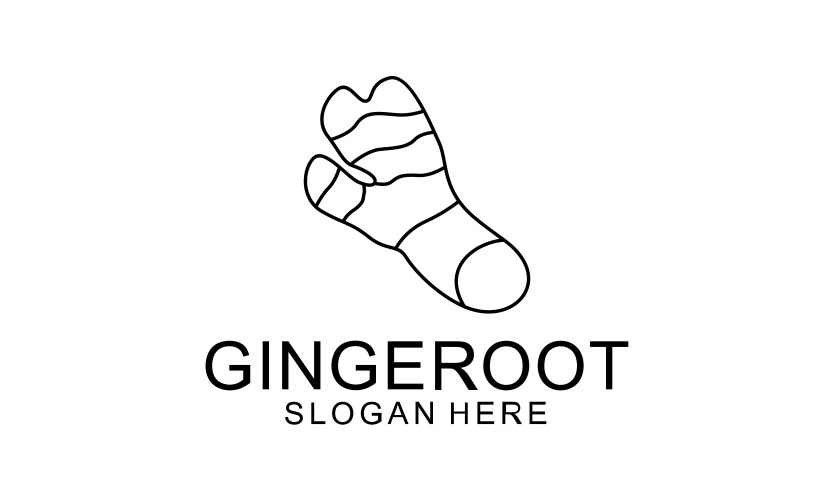 Ginger root logo round linear logo of ginger Vector Image