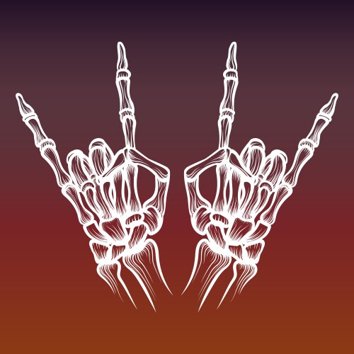 Skeleton hands heavy metal sign Royalty Free Vector Image