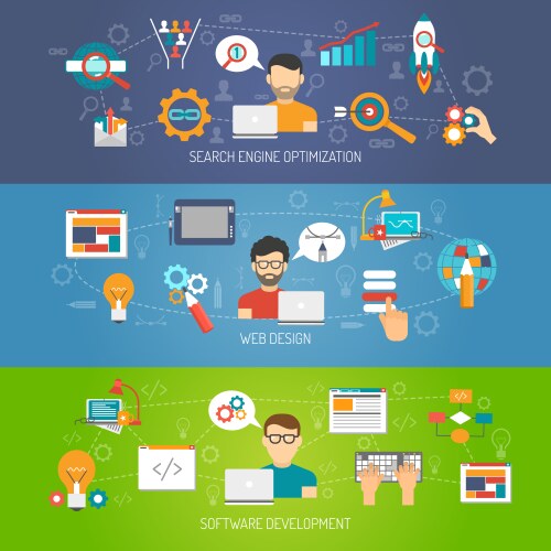 Website software web app api technology program Vector Image