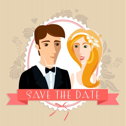 Beautiful couple in official style outfit Vector Image