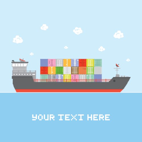 Large Container Ship at Sea Royalty Free Vector Image