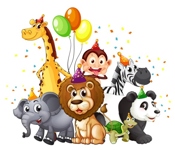 Cartoon wild animals background Royalty Free Vector Image