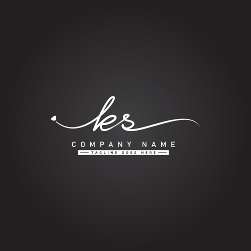 Handwritten signature logo for initial letter ks Vector Image