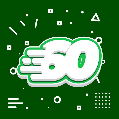 Number 60 speed modern icon logo Royalty Free Vector Image