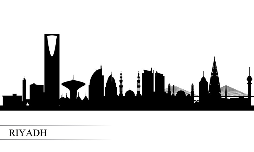 Riyadh city skyline silhouette background Vector Image