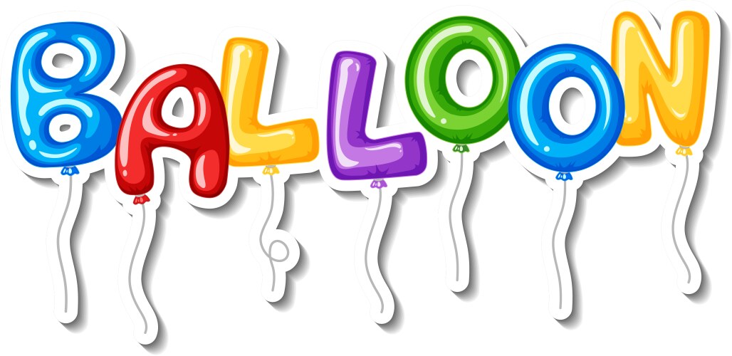 Doodle colorful balloons journal sticker Vector Image