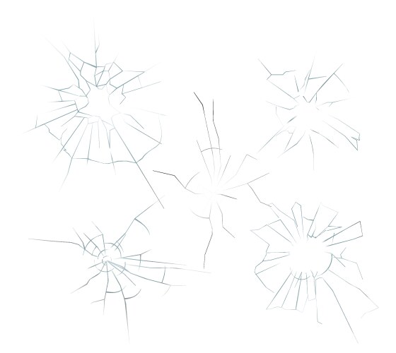 Cracked glass realistic broken screen crush Vector Image
