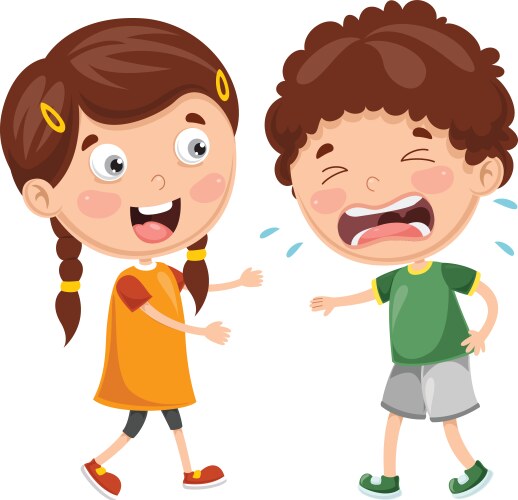 Cartoon little girl crying isolated Royalty Free Vector