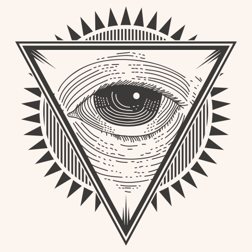 All-seeing eye of god inside triangle pyramid Vector Image