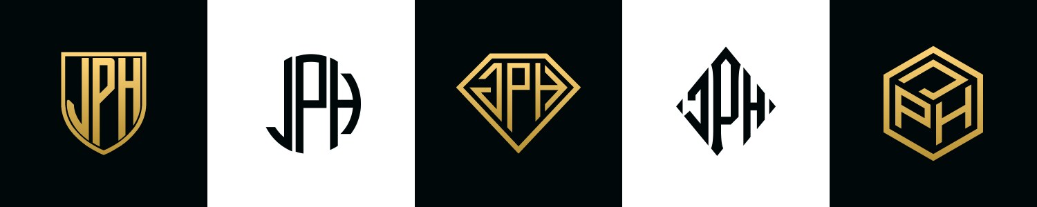 Initial letters hph logo designs bundle – Royalty-Free Vector | VectorStock
