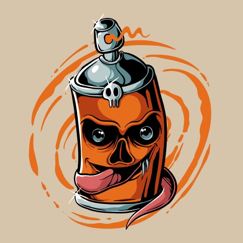 Graffiti spray monster Royalty Free Vector Image
