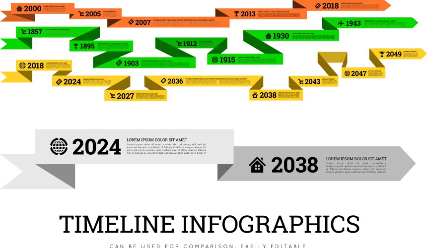 Progressive business timeline Royalty Free Vector Image