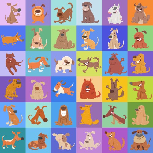 Pattern with cartoon dogs design Royalty Free Vector Image
