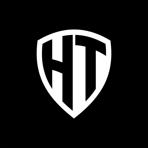 Ht letter bold monogram with shield shape Vector Image