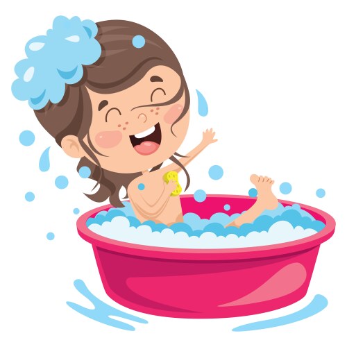 Kid bathing Royalty Free Vector Image - VectorStock