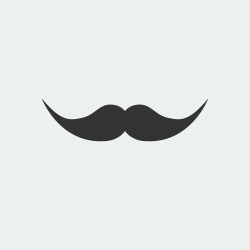 Simple mustache icon Royalty Free Vector Image