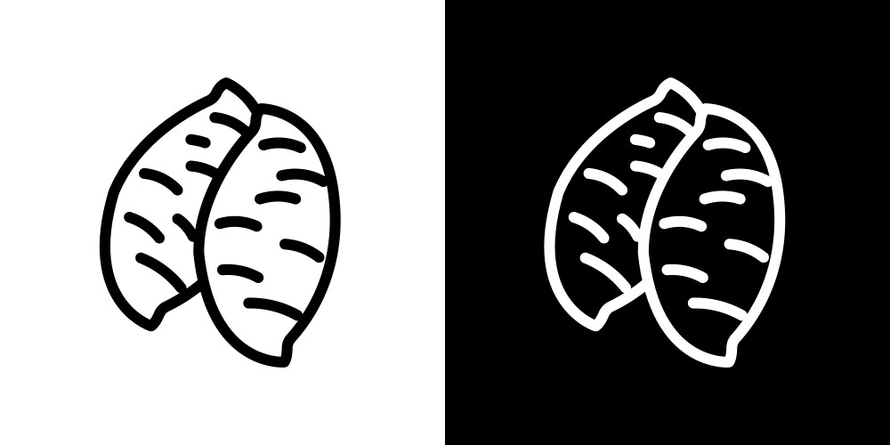 Sweet potato icon set on white background Vector Image