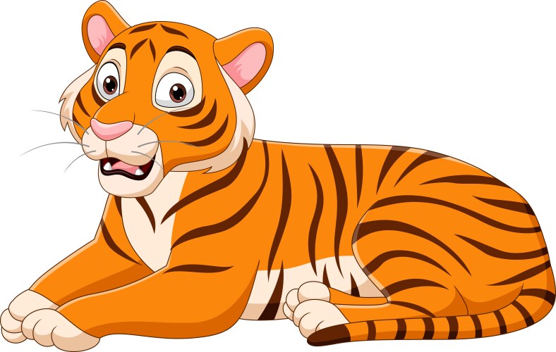 Cartoon jumping baby tiger isolated Royalty Free Vector