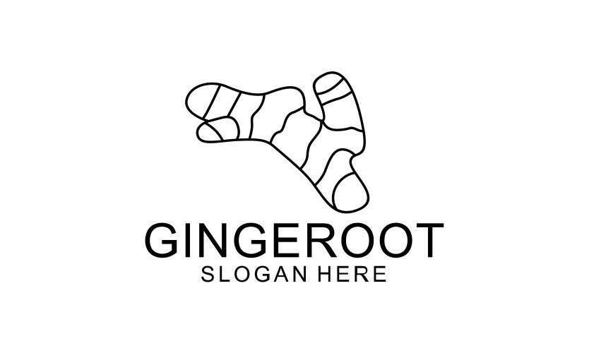 Ginger root logo round linear logo of ginger Vector Image