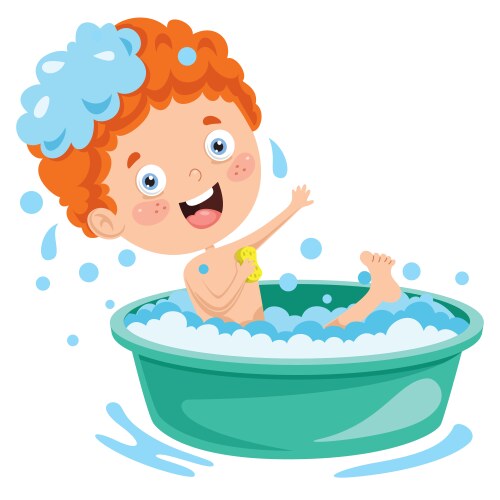 Kid bathing Royalty Free Vector Image - VectorStock