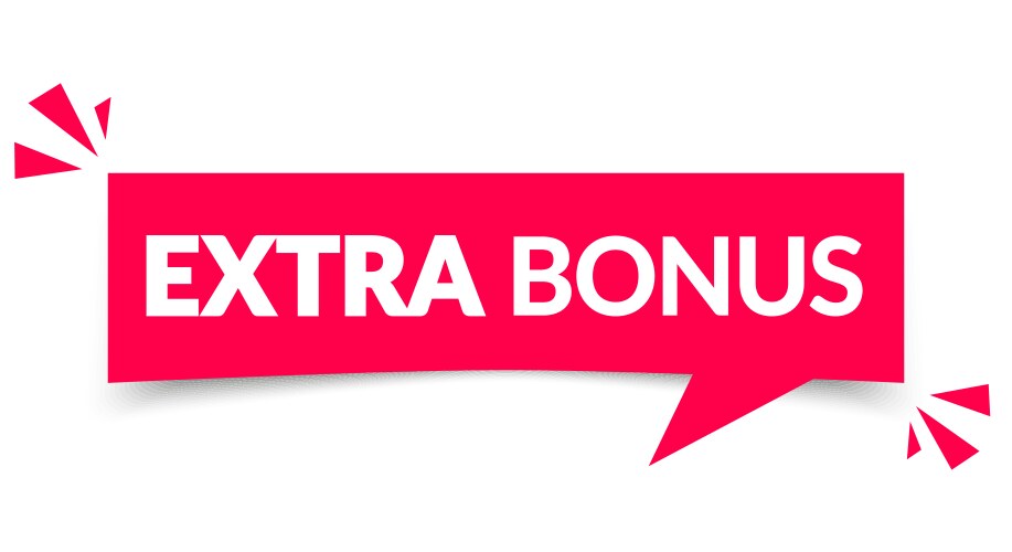 Red and yellow extra bonus isolated icon Vector Image