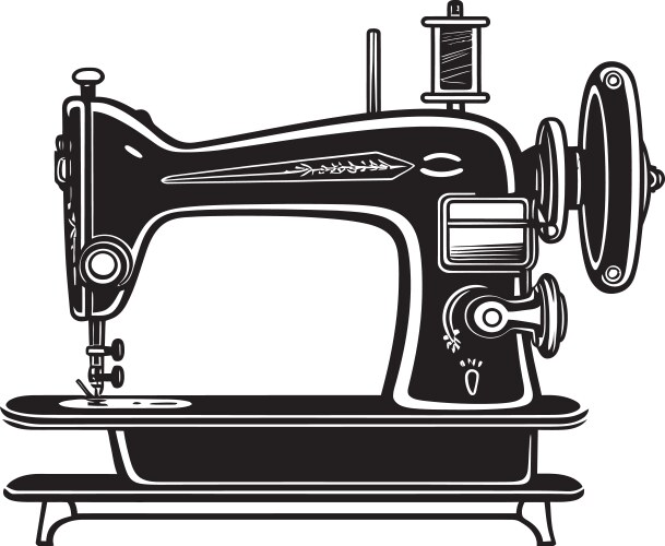 Precision embroidery black sewing machine logo Vector Image