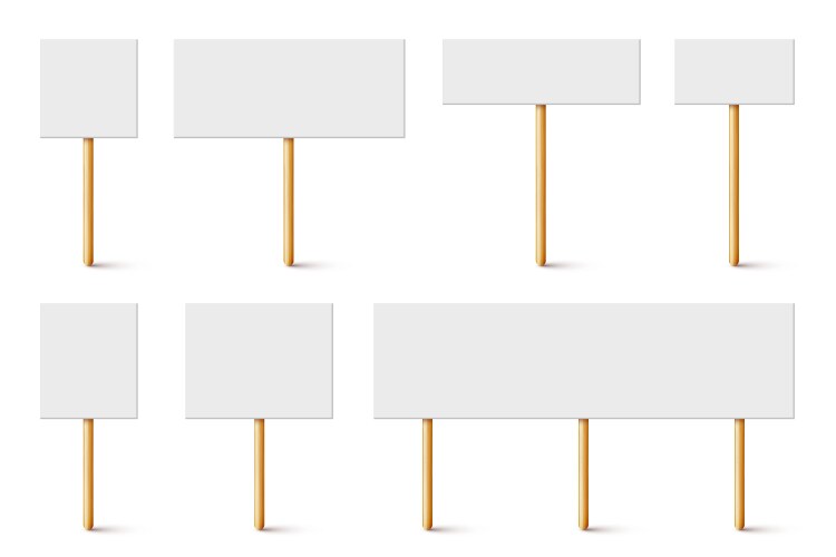 Realistic sign post set realistic blank road Vector Image