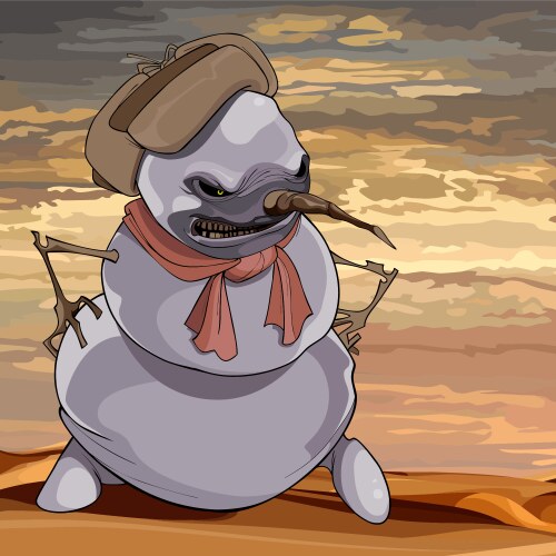 Scary snowman Royalty Free Vector Image - VectorStock