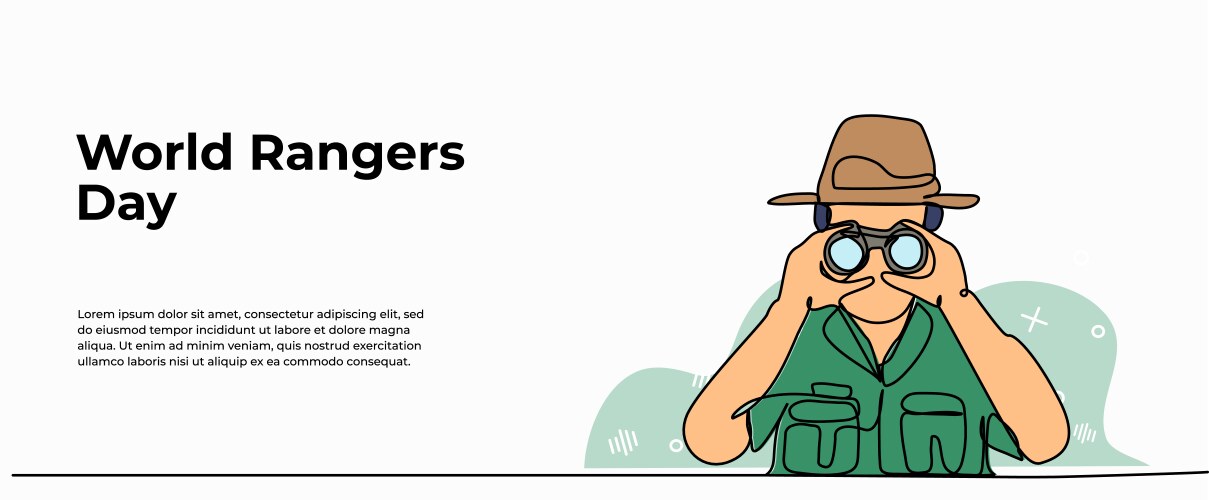 Forest guard giving directions Royalty Free Vector Image