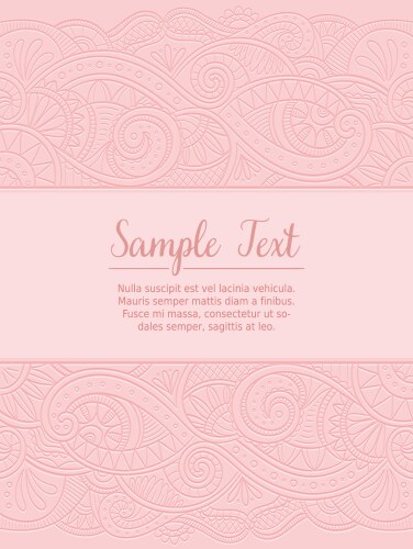 Hand drawn card design template with lace pattern Vector Image