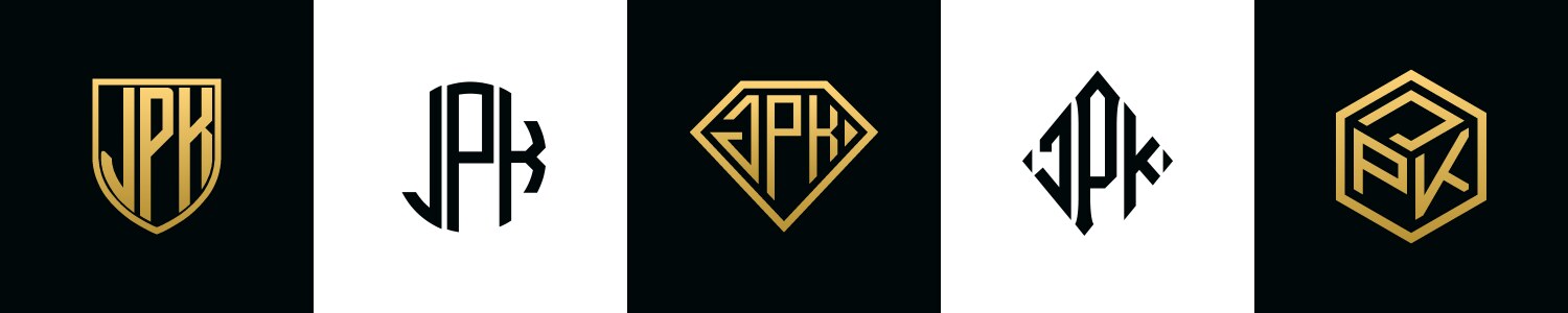 Initial letters jmp logo designs bundle Royalty Free Vector