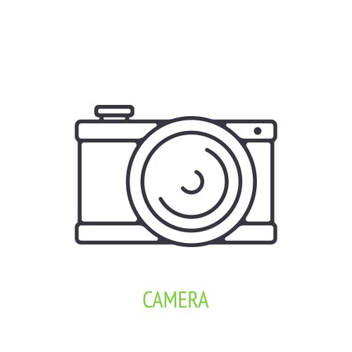 Dslr camera outline Royalty Free Vector Image - VectorStock