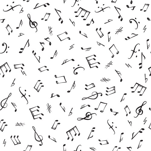 Musical notes and treble clef seamless pattern Vector Image