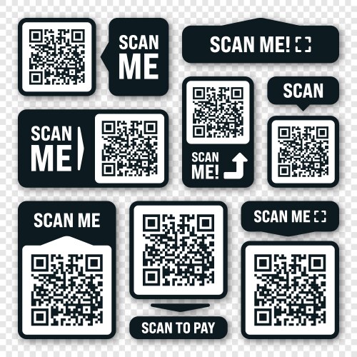 Scan me blank sticker online payment special Vector Image