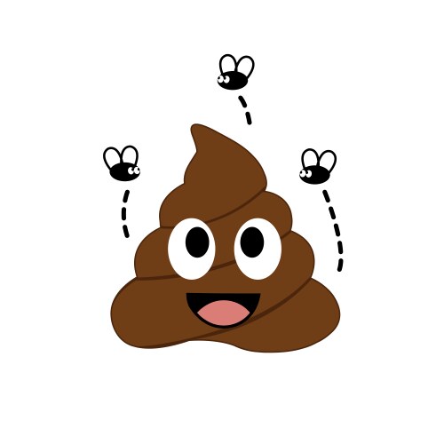 Funny poop emojis shit emoticons set Royalty Free Vector