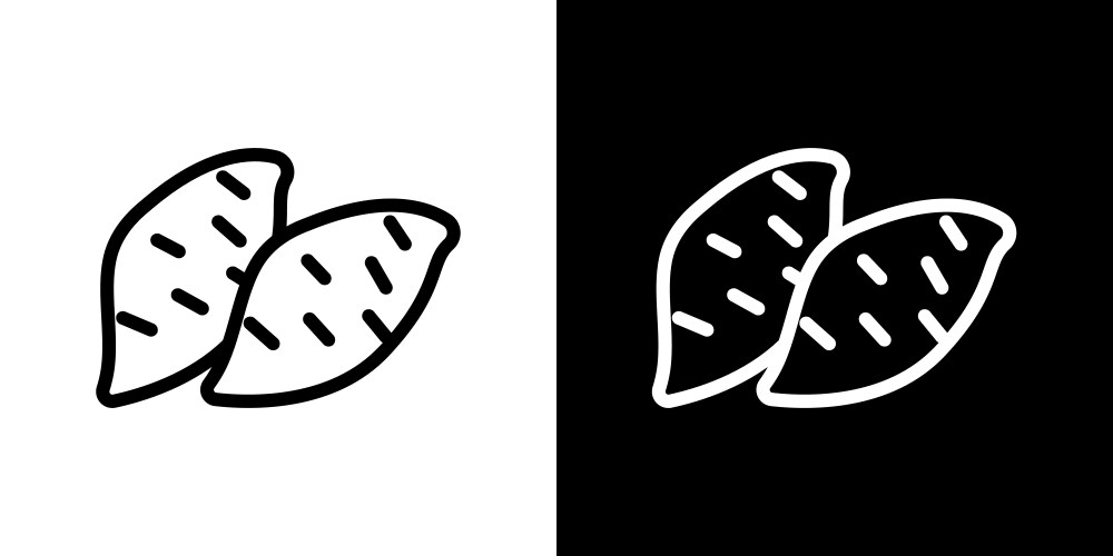 Sweet potato icon set on white background Vector Image