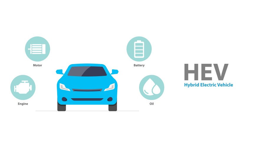 Stylized electric vehicle in two color variations Vector Image