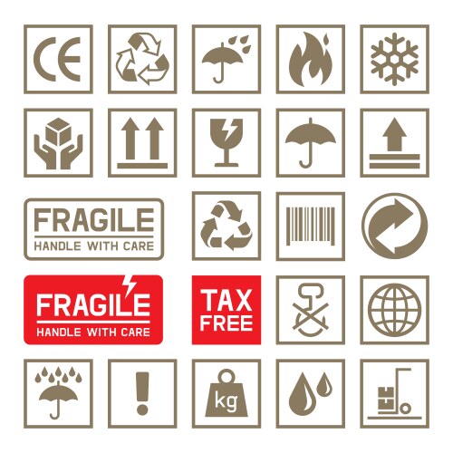 Carton cardboard box icons Royalty Free Vector Image