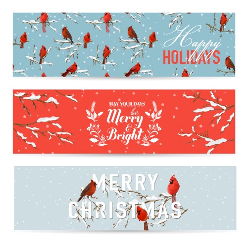 Christmas horizontal banners Royalty Free Vector Image