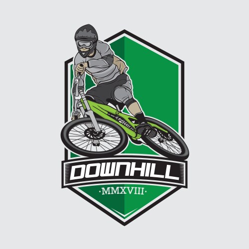 Mountain bike logo design Royalty Free Vector Image