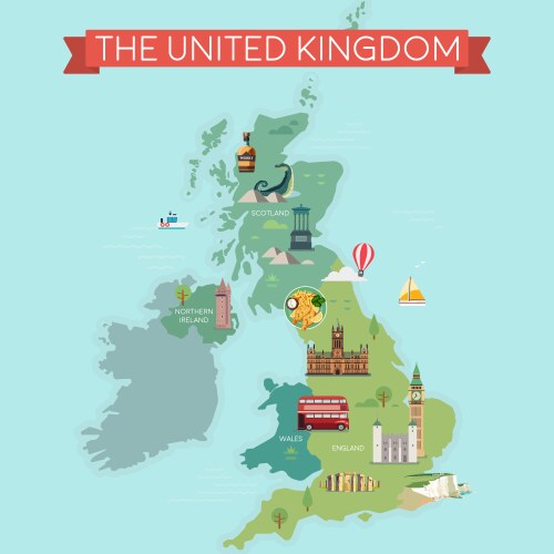 Cartoon Map of Uk Vector Images (over 100)