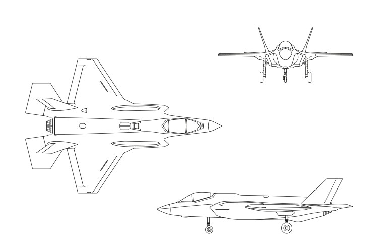 Fighter jet military outline Vector Images & Graphics for Commercial ...