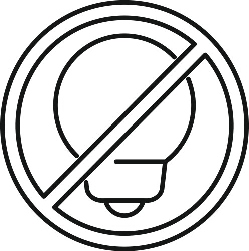 No electricity symbol showing light bulb Vector Image