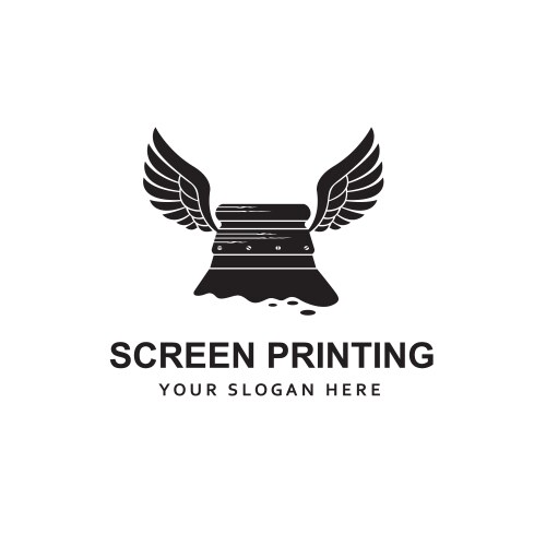 Screen printing simple logo Royalty Free Vector Image